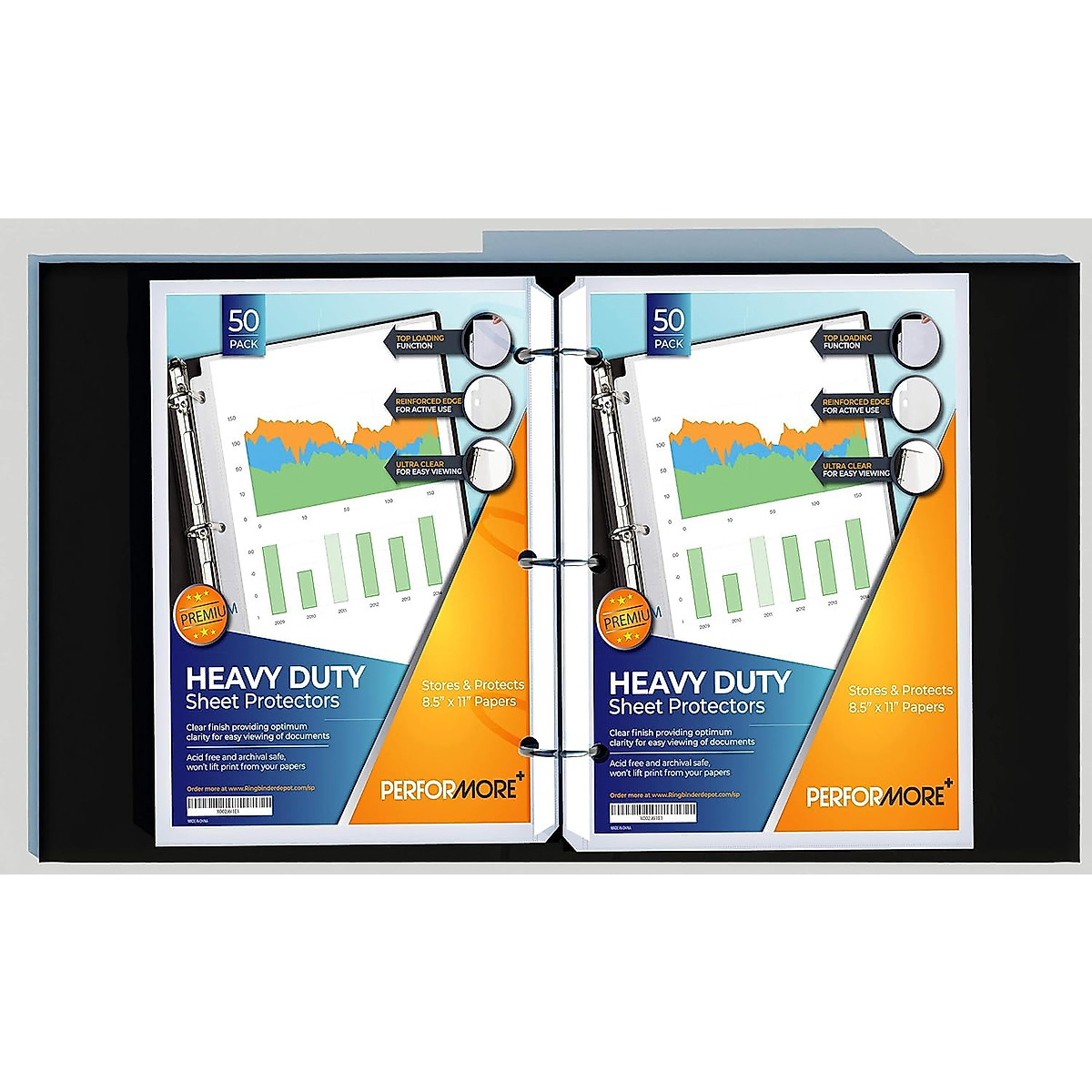 50 Sheet Protectors, Heavy Duty 8.5 X 11 Inch Clear Page Protectors for 3 Ring Binder, Plastic Sheet Sleeves, Durable Top Loading Paper Protector with Reinforced Holes, Archival Safe