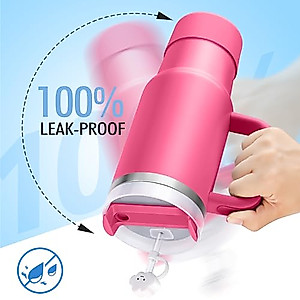 LorinShine 40 OZ Stainless Steel Tumbler with Lid and Straw, Insulated Cup with Handle, Leak Proof Tumbler, Large Water Iced Tea Coffee Bottle for Gift/Travel/Sport/Home