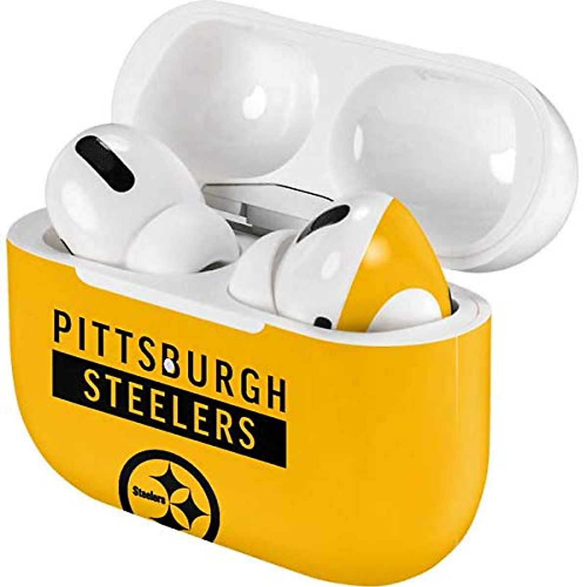 Skinit Decal Audio Skin Compatible with Apple AirPods Pro - Officially Licensed NFL Pittsburgh Steelers Yellow Performance Series Design
