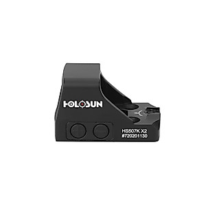 HOLOSUN HS507K X2 Multi-Reticle Red 2 MOA Dot & 32 MOA Circle Open Reflex Pistol Sight - Durable Shake-Awake Parallax-Free Aluminum Sight for Subcompact Handguns