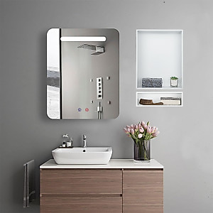 JQK Shower Niche No Tile Need, 18"×14" Matte White Bathroom Insert Shelf, 304 Stainless Steel Recessed Shower Caddy Organizer Storage, SNL1814-WH