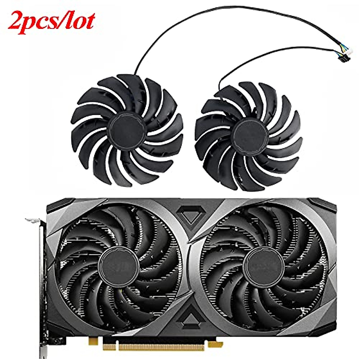 inRobert 95mm PLD10010S12HH RTX3060 RTX3070 GPU Fan for MSI RTX 3070 3060 Ti Ventus 2X Graphics Card Cooling Fan (Fan-B)