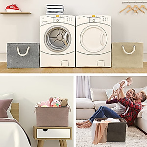 SAMORADREA 8 Pack Decorative Baskets Storage Box Cubes Containers Storage Basket Bins Fabric Baskets W/Handles for Shelves Clothes Office, Bedroom, Parlor, home, Garage (Pink)