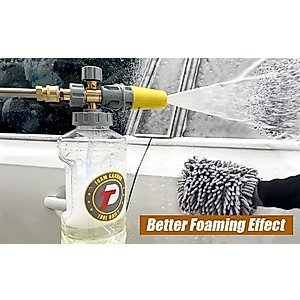 Tool Daily Foam Cannon, Adjustable Foam Blaster, Snow Foam Lance with M22 and 1/4 Inch Quick Connect, Additional Orifice Nozzle 1.1mm, 1.5 Liter