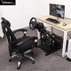 Minneer Racing Steering Wheel Stand with Pro Reinforced Parts Fit for Logitech G25,G27,G29,G920 Gaming Racing Simulator Cockpit Wheel, Pedals Not Include