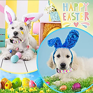 Athbavib Easter Dog Collar, Adjustable Easter Egg Holiday Dog Collar with Rabbit Pendant Comfortable Durable Dog Collar for Small Medium Large Dog with Plastic Buckle