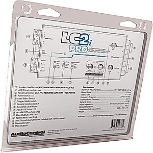 AudioControl LC2i PRO 2-Channel Line Output Converter with Impedance Matching, AccuBASS with 2-Channel Interconnect Cable