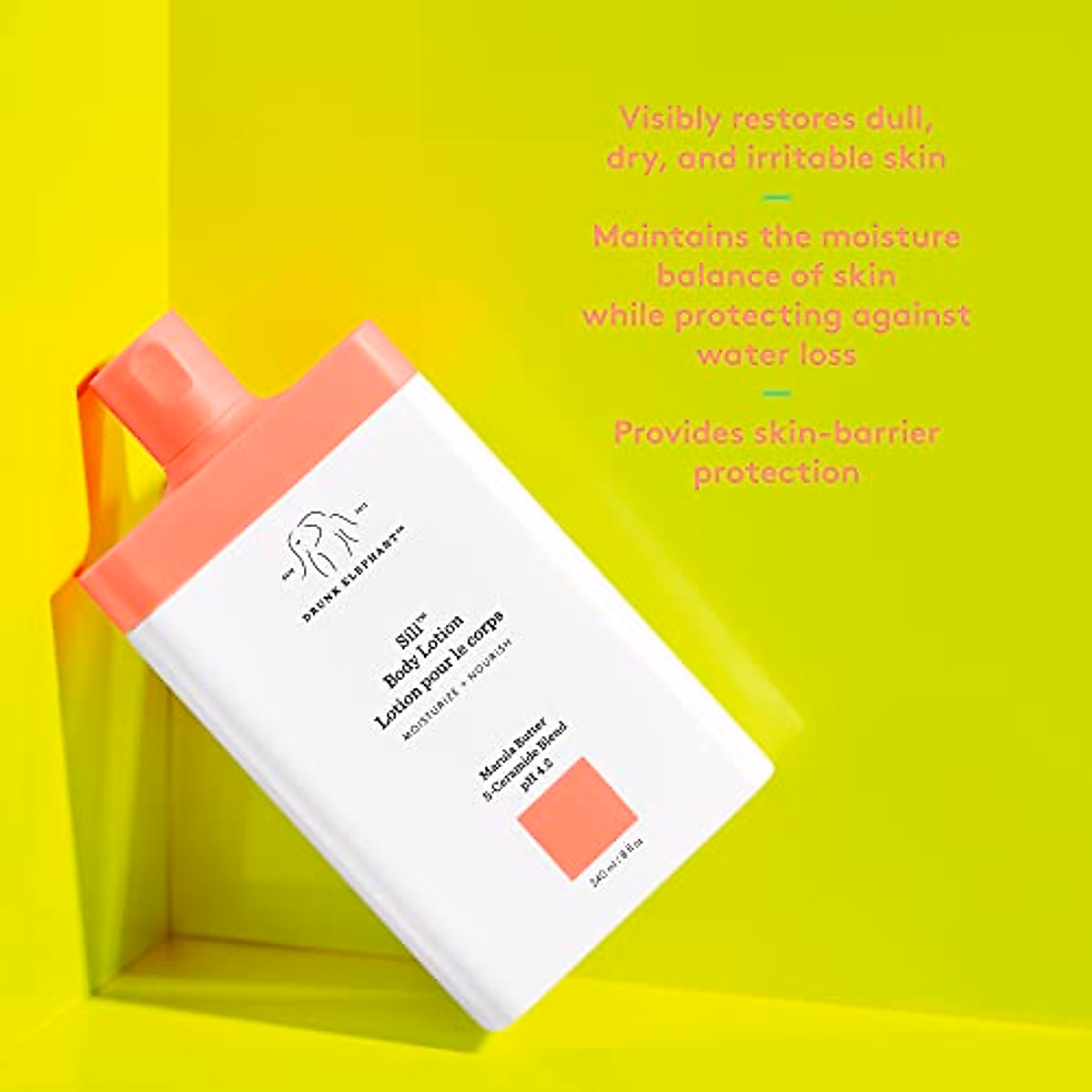 Drunk Elephant Sili Body Lotion - Deep, Calming Skin Moisturizer (240 mL / 8 Fl Oz)