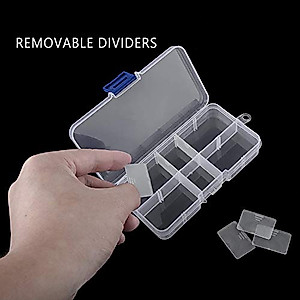 10 Grids Portable Plastic Organizer Container Storage Box,with Adjustable Grid (2 pcs)