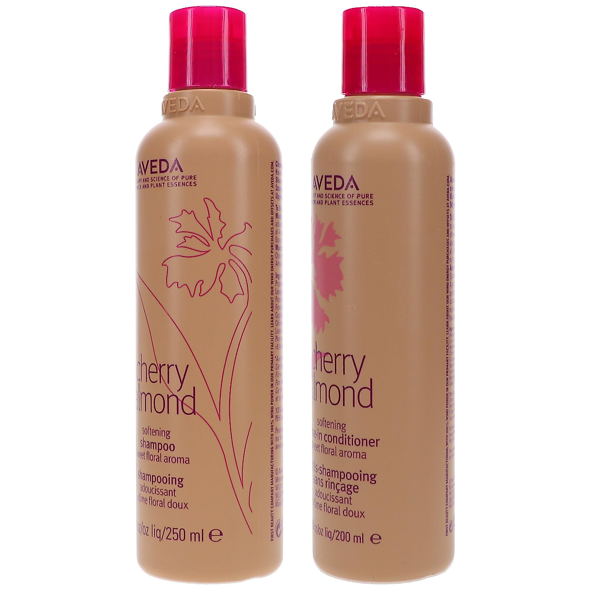 Aveda Cherry Almond Softening Shampoo 8.5 Oz & Leave in Conditioner 6.7 Oz