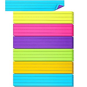 150 Sheets Sentence Strips Ruled Rainbow Sentence Strips Sentence Learning Strips for School Office Supplies, 6 Colors, 6 Pack (3 x 12 Inch)
