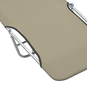 YELWHI Folding Sun Loungers 2 pcs Steel and Fabric Taupe,Foldable Sunlounger Set Adjustable Backrest, Durable & Comfortable, for Outdoor Relaxation Outdoor Furniture, Outdoor Seating