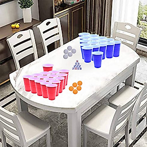 GOLDGE 16 Oz Plastic Party Cups in Red and Blue (60 Pack) with 10 Pack ping Pong Balls, Cup Pong Game Set for Drinks, Soda, Punch, Barbecues, Picnics - Stock Your Home