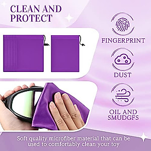 Konohan Storage Bag Adult Microfiber Drawstring Bags Small Drawstring Pouch Adjustable Cloth Bags Foldable Ditty Bag Game Konohan Cosmetic Glass (Purple 6 x 6 Inch 10 x 7 Inch 12 x 9 Inch) 1.0 Count