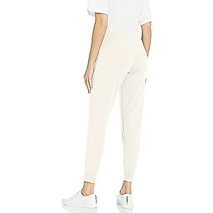 The Drop Women's Grace Supersoft Stretch Rib-Cuff Jogger, Ivory, M