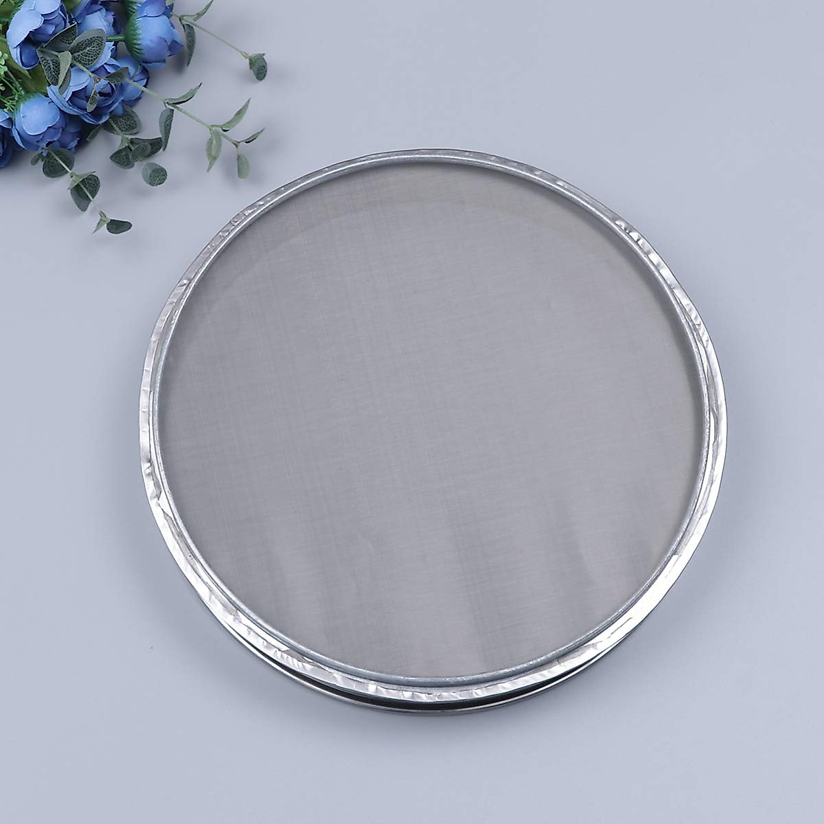 Hemoton Fine Mesh Sifter Herbal Pollen Sifter Shaker Extractor 150 Mesh Flour Sifter Sieve Micron Screen Stainless Steel Food Strainer for Home Bakery Shop Cocoa Powder 30cm