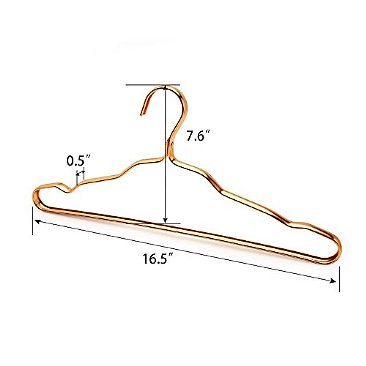 Gold Aluminum Coat Hangers 20 Pack, Metal Hangers Heavy Duty Hangers for Clothes, Hangers 20 Pack with Non-Slip Design Space Saving Heavy Duty Hangers for Men Women Shirts Pants Jacket (Gold)