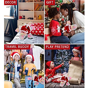 DolliBu Santa Rainbow Large Alligator Stuffed Animal Plush Toy - Wild Animal Dress Up with Red Santa Claus Outfit, Wildlife Gift, Perfect Holiday with Name Personalization - 17 Inches