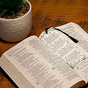 Marriage Takes Three Green Foliage 6 x 2 Cardstock Bookmark Multipack with Tassel of 12