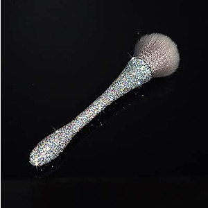 Bestbling Bling Rhinestone Large Mineral Powder Brush Makeup Brush Cosmetic Brush Foundation brush Perfect For Large Coverage Powder Bronzer Blush Blending Buffing 1 piece (Silver)