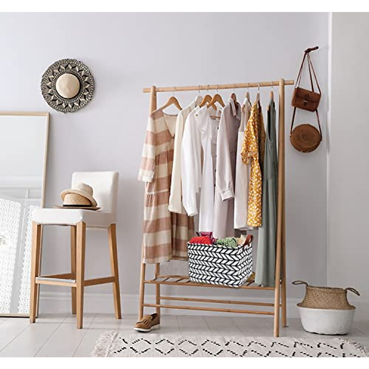 HIYAGON Kids Storage Basket Gift Basket Empty Baby Basket for Boys and Girls Toy Storage Bin Organizer Box Rectangular Room Decor for Home,Books(Black arrow)