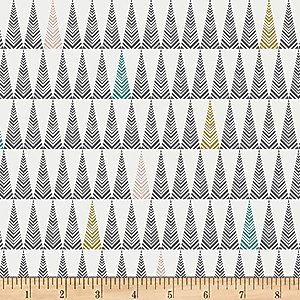 Art Gallery Fabrics Art Gallery Little Town Tree Farm Lit Fabric, White