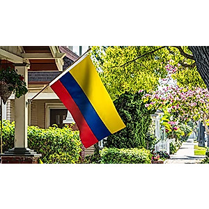 DANF Colombia Flag 3x5 Ft Thick Polyester, Fade Resistant, Brass Grommets, Canvas Header, Double Sided Colombian National Flags 3 X 5 Feet