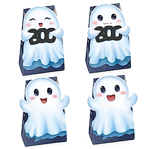 FRIDAY NIGHT 24 Pieces Halloween Ghost Candy Boxes Starry Sky Goodie Treat Gift Box Kids Birthday Halloween Party Favor for Trick or Treat