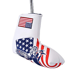 PLUSKER Golf Club Head Cover USA Flag and Eagle Pattern for Blade Putter Magnetic Closure Patriotic Headcover