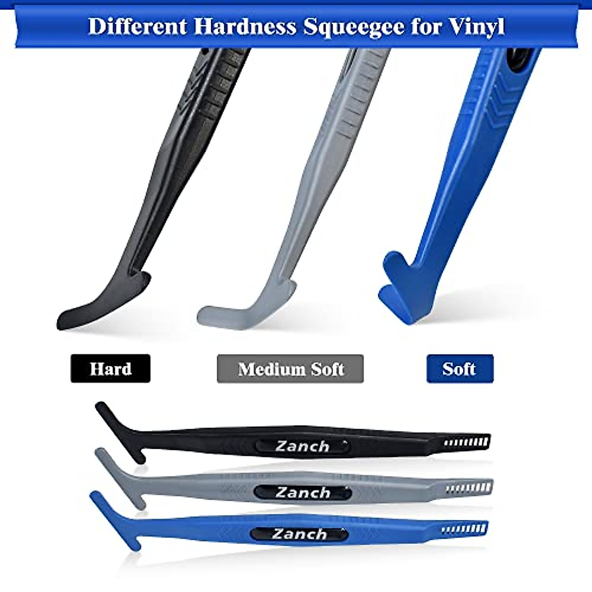 Zanch Vinyl Wrap Tools 3 in 1 Magnetic Micro Stick Squeegee Vinyl Wrap Tool Kit Corner Squeegee Curves Slot Tint Tool Car Wrap Kit for Car Wrapping,Vinyl Wraps Application,Tucking Tools,Window Tinting