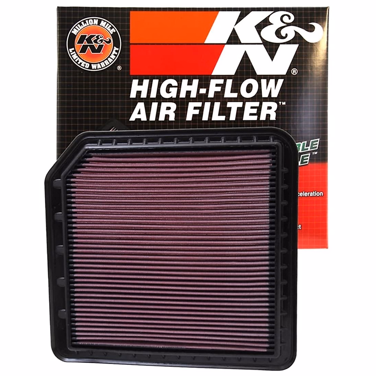 K&N Engine Air Filter: Reusable, Clean Every 75,000 Miles, Washable, Premium, Replacement Car Air Filter: Compatible with 2012-2019 Nissan/Infiniti V8 5.6 L (Armada, Patrol, QX80, QX56), 33-2456