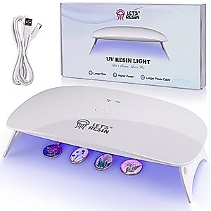 LET'S RESIN UV Light for Resin, Large Size Portable UV Resin Light, Faster Curing&143g Light Weight UV Lamp, Resin Supplies for UV Resin, Jewelry Making, Craft Decor