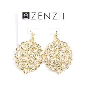 ZENZII Modern Damask Pattern Resin Earring (Hot Pink)