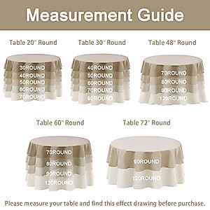 Hiasan Black Round Tablecloth 90 Inch - Waterproof Stain Resistant Spillproof Polyester Fabric Table Cloth for Dining Room Kitchen Party