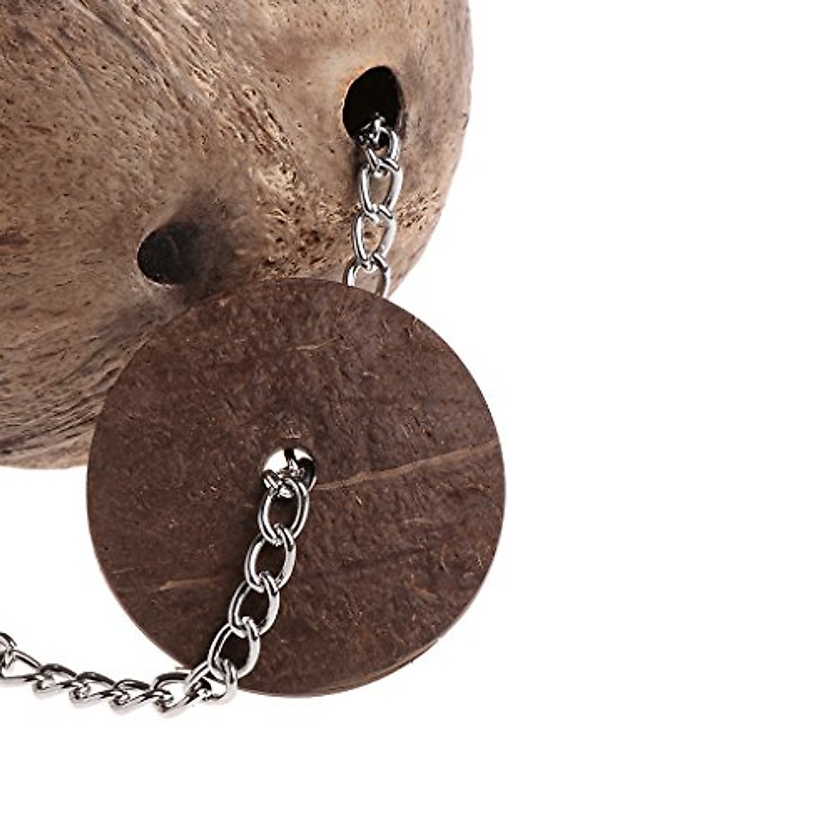 Dft Natural Coconut Shell Bird Nest House Hut Cage Feeder Toy for Pet Parrot Parakeetatiel