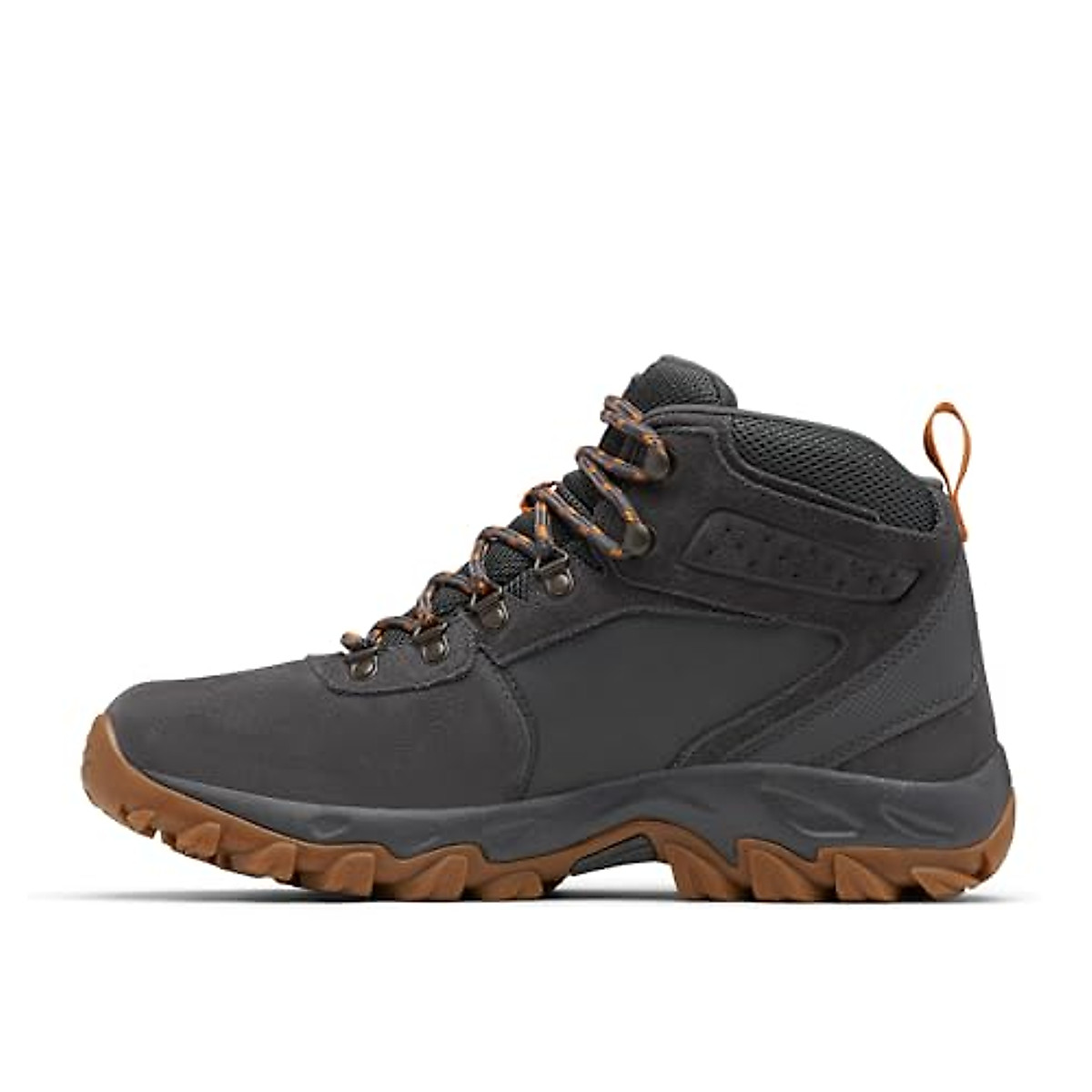 Columbia Men's Newton Ridge Plus II Suede Waterproof Hiking Shoe, Dark Grey/Gold Amber, 10