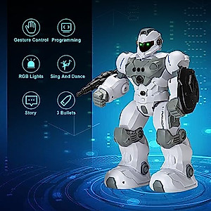 Zreswap Remote Control Robot Toys for Kids: Intelligent Programmable Robot Gifts for Kids Popular Science Story Toys with 2.4Ghz WiFi Signal Gesture Sensing for Kids