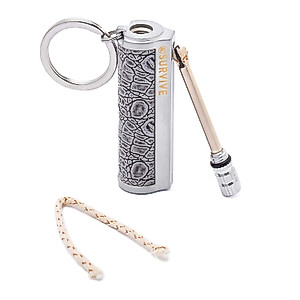 SURVIVE Permanent Match Metal, 2 Pack, Reusable Survival Fire Starter Lighter, Emergency Waterproof Keychain Striker Stick Kit