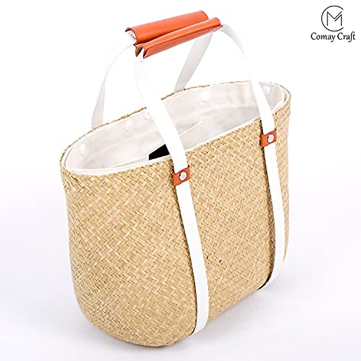 CM Comay Craft Straw Tote Bags For Women 14 in, Beach Bags For Women, Rattan Bag Oversized Beach Bag