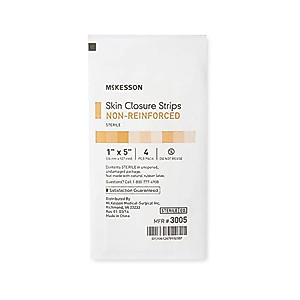 McKesson Skin Closure Strips, Sterile, Non-Reinforced, 1 in x 5 in, 25 Count