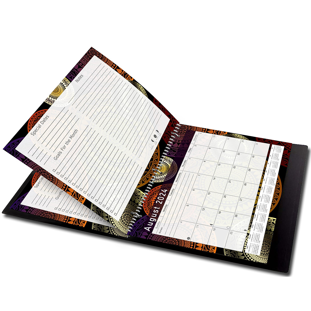 2024-2025 Academic Year 12 Months Student Calendar/Planner for Wall & Desk & 3-Ring Binder, for School, Teacher, Student (Fractal Edition #015)