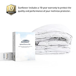 Sunflower California King Mattress Pad, Hypoallergenic Cotton Mattress Cover,18-22" Extra Deep Pocket Quilted Protector, Breathable&Noiseless