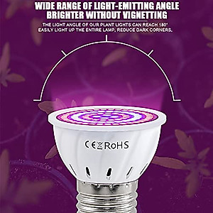 ZJING 18W/20W/25W LED Grow Light Bulb, E27/E14/GU10/MR16/B22 Full Spectrum 80 LED, 1800LM, 270°, Grow Light for Indoor Greenhouse Hydroponic Bonsai,Mr16,24W