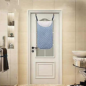 HDHYK Adjustable door hanging laundry basket-Hanging Laundry Hamper Bag with Free Door Hooks