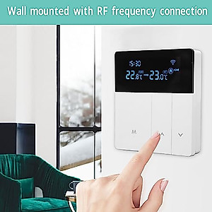 AC90V‑240V Digital Thermostat Floor Heating Thermostat Gas Boiler Temperature Controller 5-60℃ LCD Display APP Control NTC Programmable for Hotels Villas Apartments Office