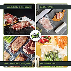 Keep Fresh Bags Food Vacuum Sealer Bags (6” x 12”, 100 Count), Pint Size Bags 3.5mil, Freezer, Bulk Food Storage KF612