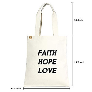 Me Plus Eco-Friendly Canvas Printed Fashion Bags/Travel Shoulder Tote Bag/Shopping,School and Office use (Faith Hope Love)