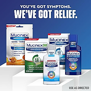 Mucinex Fast-Max Cold and Flu & Nightshift Severe Cold and Flu Medicine for Adults, Over-the-Counter Medication Combo Pack for Sore Throat Relief, Decongestant, Cough & Cold Medicines, 2 x 6 Fl Oz