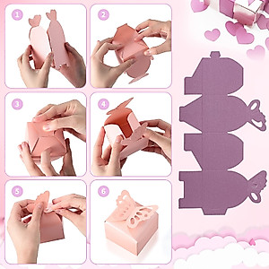 Zonon 60 Pieces Butterfly Favor Boxes Valentine Chocolate Box Romantic DIY Wedding Candy Box Boys Girls Baby Shower Boxes Birthday Treat Present Wrap Decorations (White, Pink, Purple)
