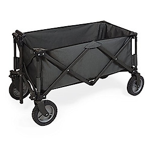 ONIVA - a Picnic Time Brand - Adventure Wagon Folding Wagon - Wagon Cart - Sport Utility Wagon - Beach Wagon Collapsible, (Dark Gray) 35.6 x 18.9 x 21.9